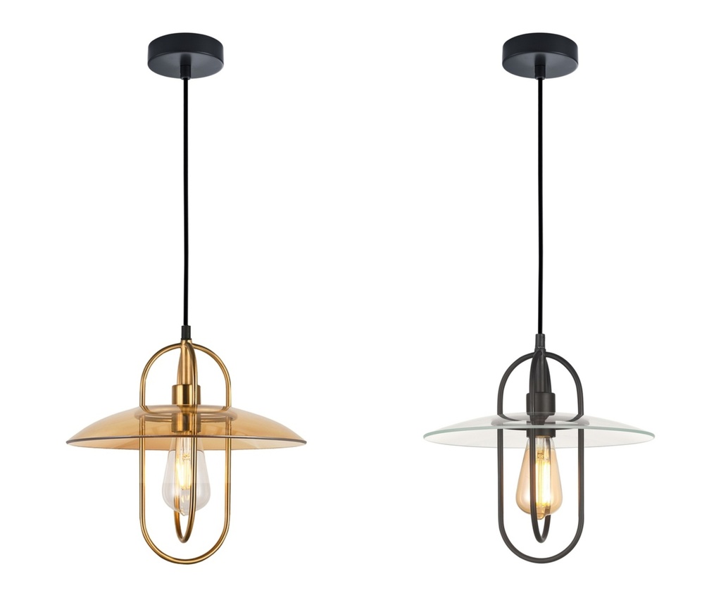 Pendant Light ES Oblong with Clear Glass Coolie OD315mm | OZ Lights Direct