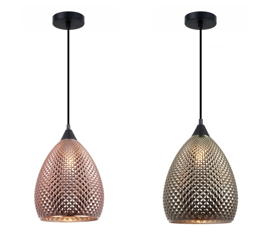 Pendant Light ES (Glass) Ellipse with segments OD225mm | OZ Lights Direct